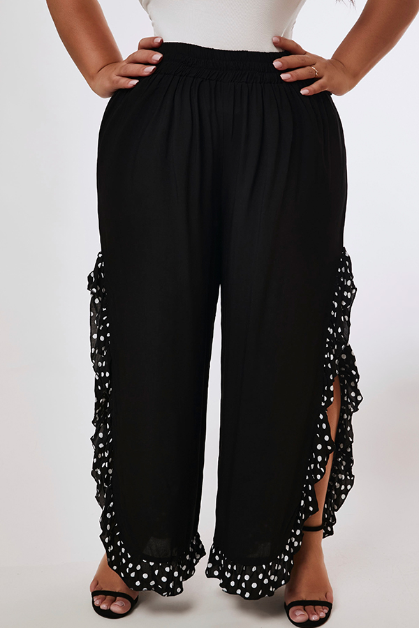 Lovely Casual Side Slit Black Plus Size Pants_Plus Size Pants_Plus Size ... Lovely Casual Side Slit Black Plus Size Pants_Plus Size Pants_Plus Size ...