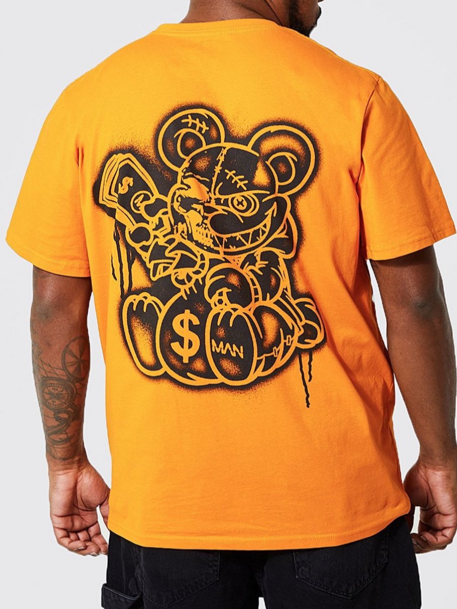 LW Men Round Neck Cartoon Print T-shirt Sale | LovelyWholesale