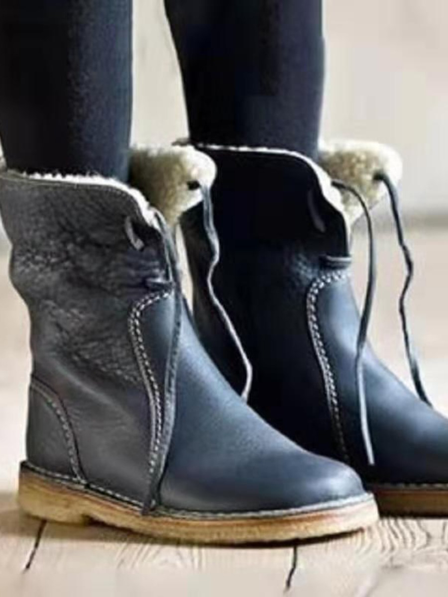 LW Round Toe Plush Booties Sale | LovelyWholesale