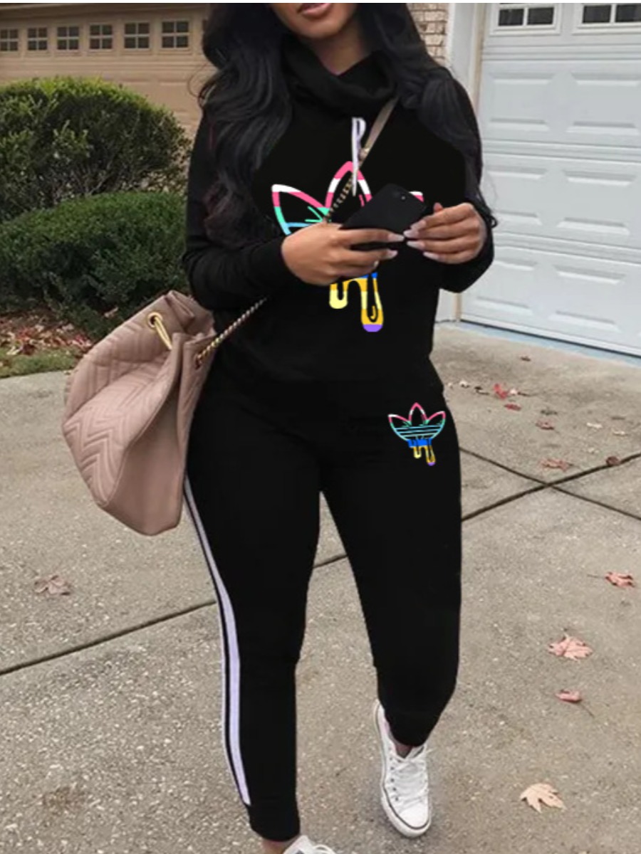 LW Plus Size Gradient Striped Tracksuit Set Sale | LovelyWholesale
